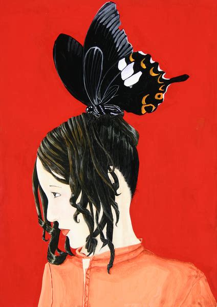 「蝶と少女」 By 橋本類｜アート・絵画の販売通販サイト Artmeter 国内最大級のインディーズアート専門マーケットプレイス