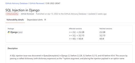 Django Sql注入漏洞复现 （cve 2022 28347） 蚁景网安实验室 博客园