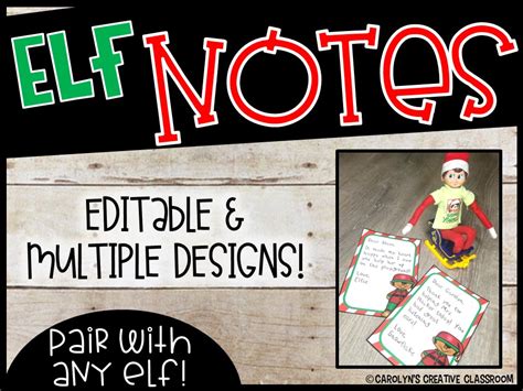Editable Elf Notes Classroom Elf Notes