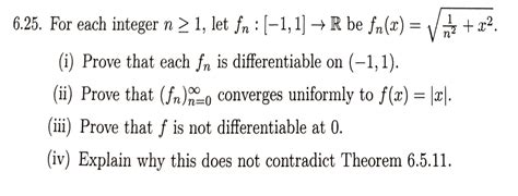 Solved 625 For Each Integer N 1 Let Fn 11 → R Be