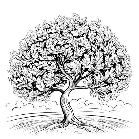 Schön Baum Ausmalbild kostenlos herunterladen