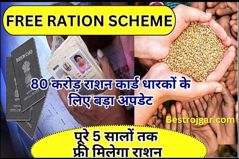 Free Ration Card Scheme 2024 80 करोड़ राशन कार्ड धारकों के लिए बड़ा