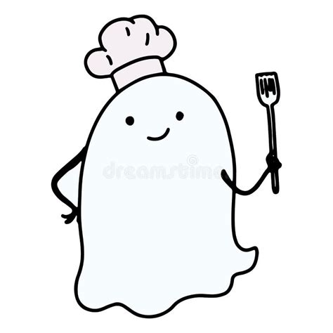 Funny Halloween Ghost Character Hand Drawn Doodle Ghost Face Emotion