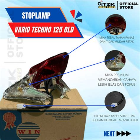 Jual Stoplamp Reflektor Lampu Rem Stop Belakang Vario Techno 125 Old