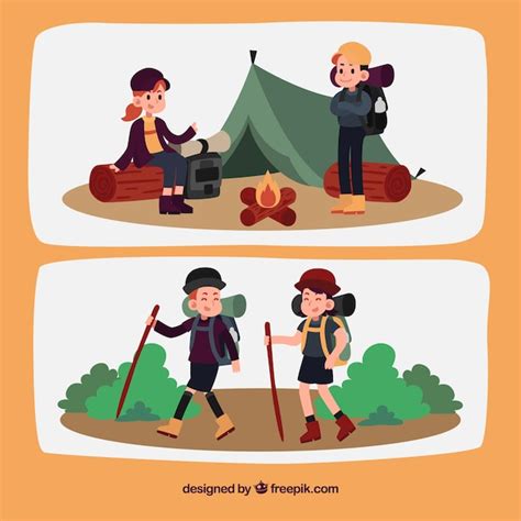 Gente con diseño plano haciendo actividades de ocio al aire libre