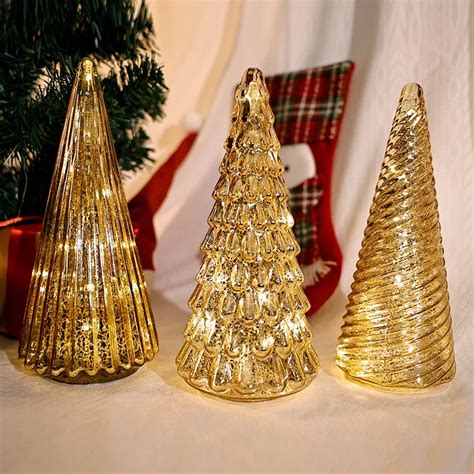 Lighted Glass Christmas Tree Set Of Three Angel Tree Topper Shop