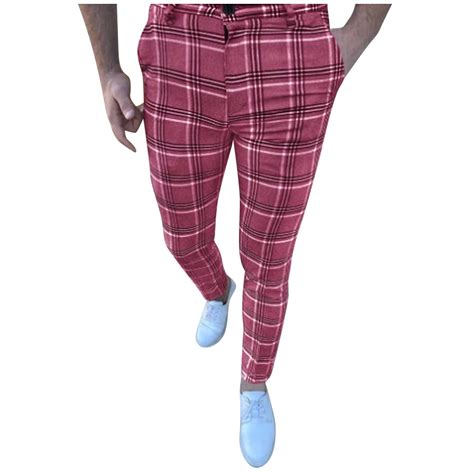 Outfmvch Mens Pants Ed Mid Waist Fit Stretch Dress Pencil Long Pants