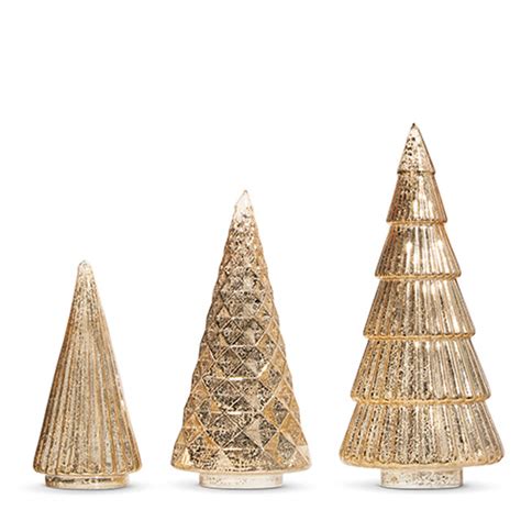 Raz Set Of 3 Green Glass Trees Christmas Decoration Raz Imports Raz