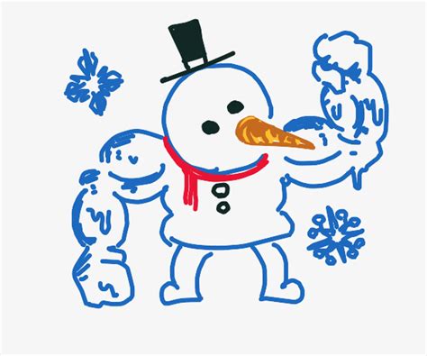 Frosty The Bodybuilder Snowman Drawception