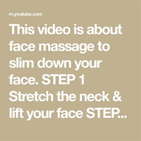 This Video Is About Face Massage To Slim Down Your Face Step 1 Stretch