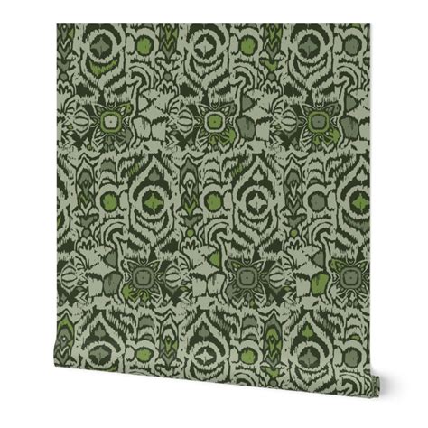 Green Boho Abstract By Rysunki Malunki Wallpaper Spoonflower