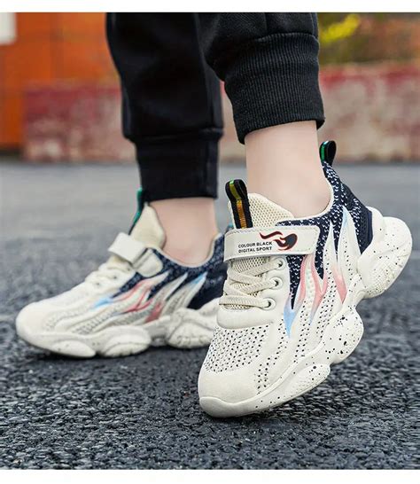 Детски маратонки за момчета и момичета Модерни плетени дишащи неплъзгащи се и устойчиви на