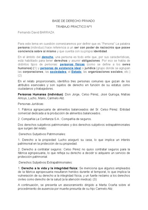 Ausencia Con Presunción De Fallecimiento Tp I Bases Del Derecho