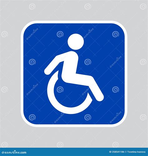 Disabled Person Blue Vector Sign Stock Vector Illustration Of