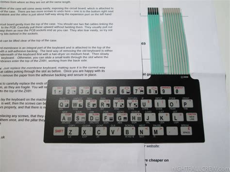 Replace Sinclair Zx81 Keyboard Membrane Include Keyboard Nightfall