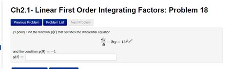 solved ch2 1 linear first order integrating factors