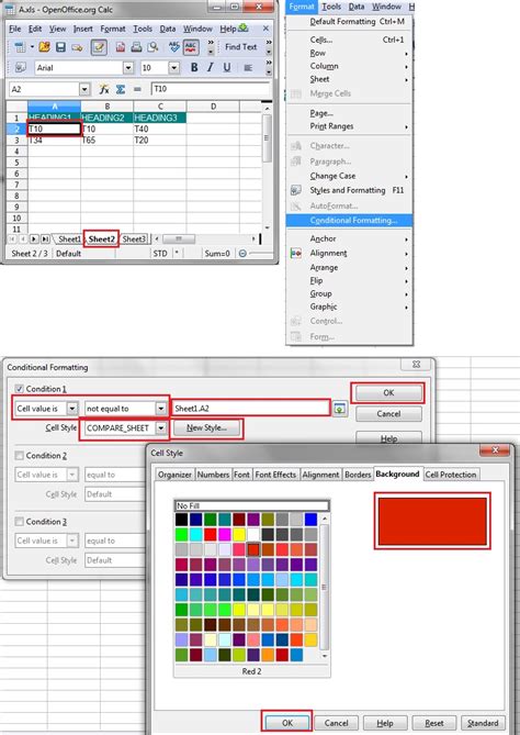Openoffice Calc How Compare Two Sheet In Open Office And Mark