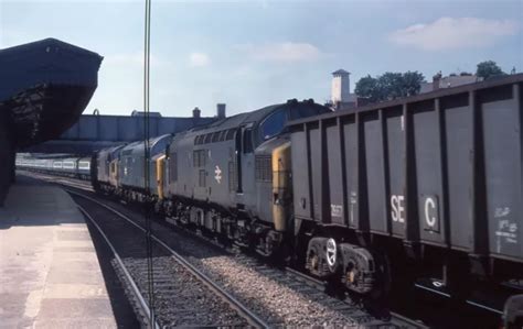 Original Slide Br Class 37 Diesel Locos 37301 37274 And 37308 Newport