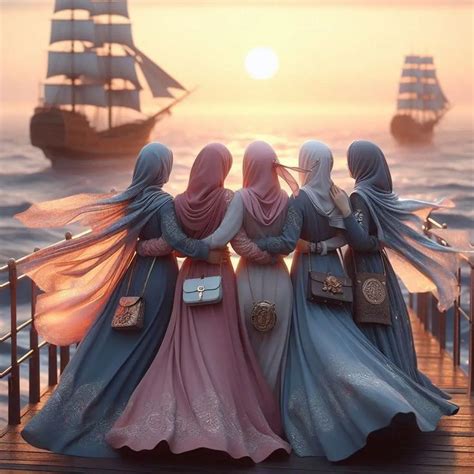5 Muslim Besties In 2024 Muslimah Aesthetic Muslim Outfits Girly