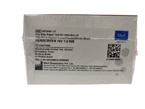 Meriscreen Hiv 1 2 Wb Rapid Test Kit At Rs 26piece Rapid Test Kits