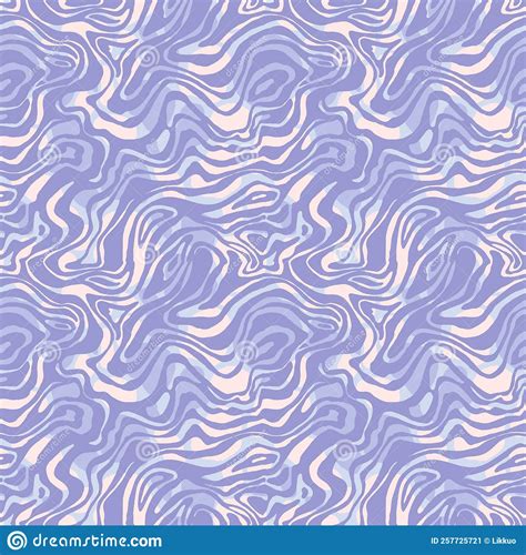 Wavy Magic Swirl Vector Seamless Pattern Hand Drawn 1970 Vector