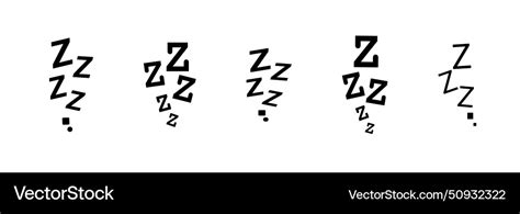 Zzz Bed Sleep Snore Icons Snooze Nap Z Sound Vector Image