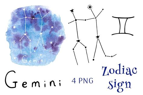 Zodiac Sign Gemini Png Clipart Graphic By Tanyaprintdesign · Creative