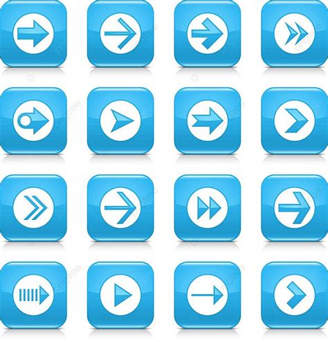 Web Button Icon Rounded Square With Blue Arrow Sign Vector Emblem Up Triangle PNG And Vector