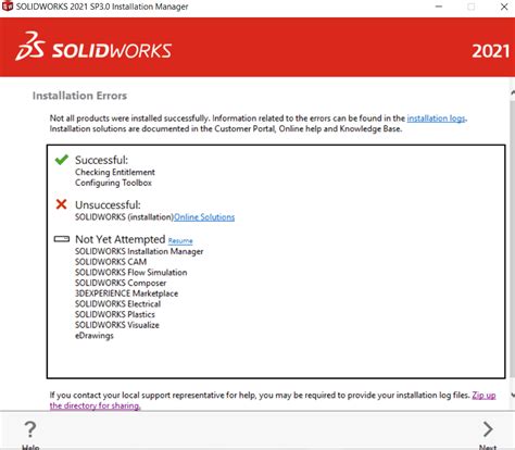 Installation Error Unsuccessful Solidworks Installation Rsolidworks