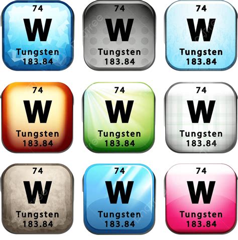 An Icon Showing The Element Tungsten Drawing Isolated Menu Vector
