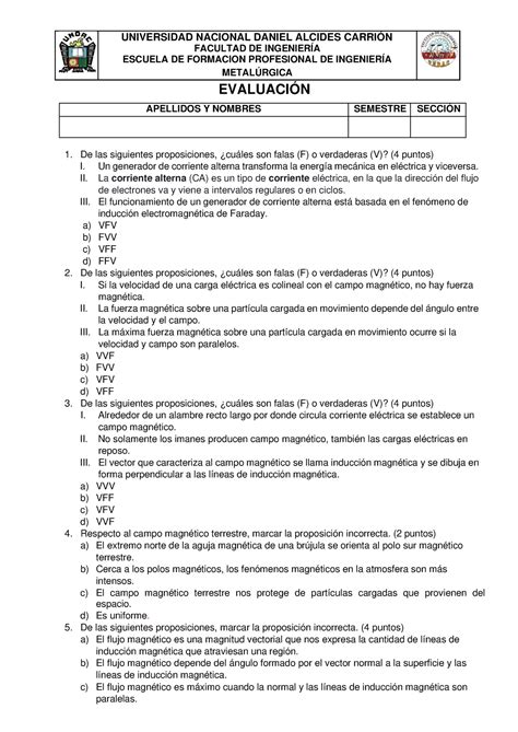 Evaluación IV EXAMEN FINAL UNIVERSIDAD NACIONAL DANIEL ALCIDES CARRIÓN FACULTAD DE