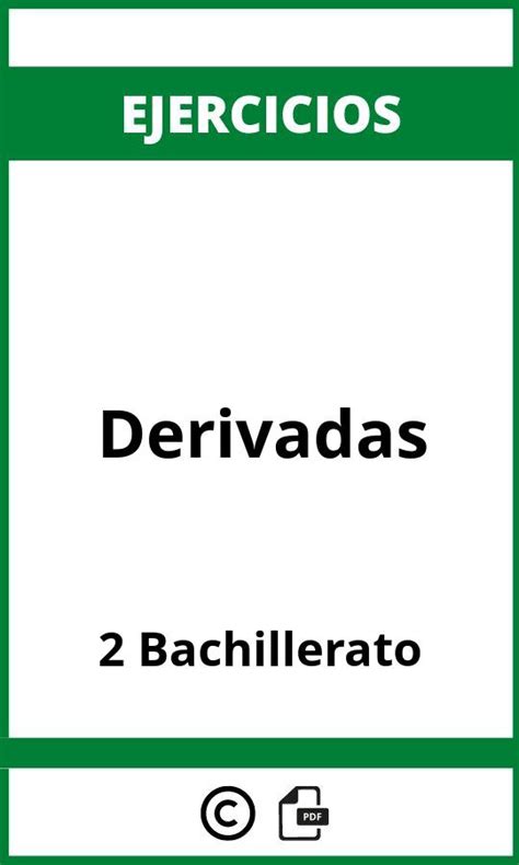 Ejercicios De Derivadas 2 Bachillerato Pdf