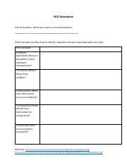 PICO Worksheet Format Pdf PICO Worksheet Clinical Question Write Your Topic As A Focused