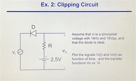 Solved Ex 2 Clipping CircuitAssume That Vi Is A Sinuosidal Chegg