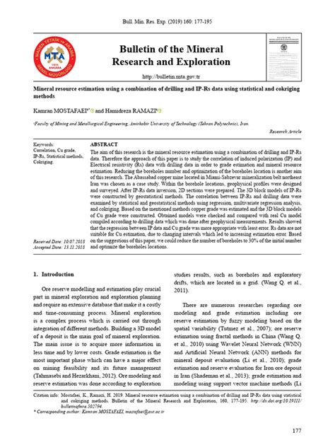 Mineral Resource Estimation Using A Combination Of Drilling And Ip Rs