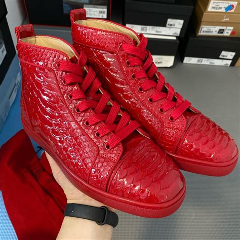 Christian Louboutin Men S Red Trainers Depop