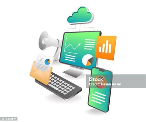 Konsep Ilustrasi Isometrik Datar Kampanye Data Analisis Server Cloud