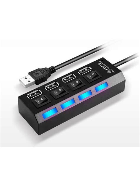 Usb ХАБ разветвитель Usb Hub 4 порта с выключателями Hub Usb для периферийных устройств