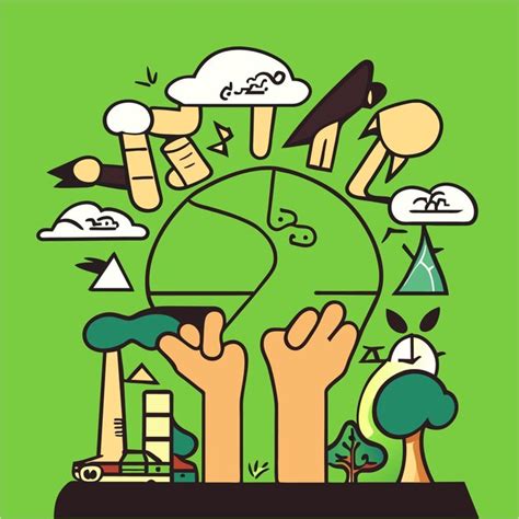 Ecos Artísticos Dibujados A Mano Conciencia Sobre El Cambio Climático