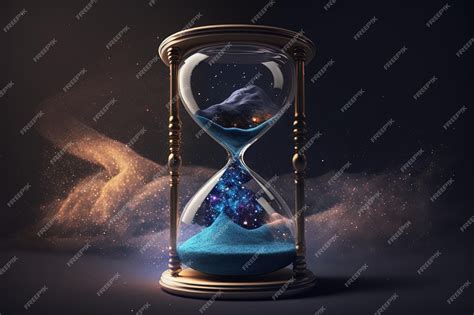 Premium Ai Image Hourglass Illustration With Galaxy And Nebula Inside
