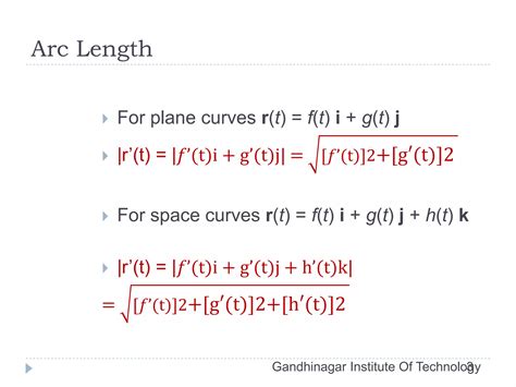 Arc Length Curvature And Torsion Pptx