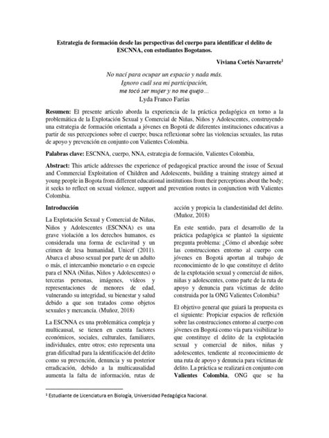 Estrategia De Formación Desde Las Perspectivas Del Cuerpo Para