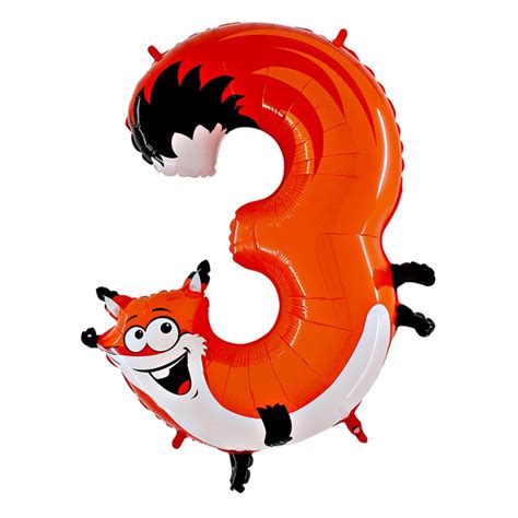 Globos de números con forma de animales Globo número de foil cm