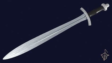3d Model Xyphos Sword With Caroling Handle Vr Ar Low Poly Cgtrader