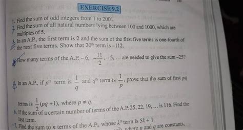 exercise 9 21 find the sum of odd integers from 1 to 2001 2 find the