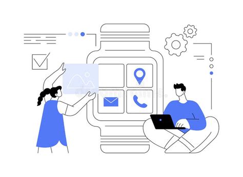 Smartwatches Mobile Apps Development Abstract Concept Vector Illustration Stock Vector