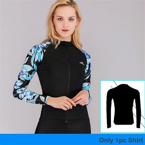 2 stück set frauen Langarm Zip up Rashguard UV Sch Vicedeal