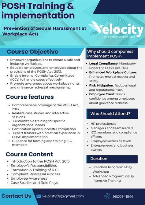 Creating Safer Workplaces With Posh Training And Implementation Dr Vimala Devi