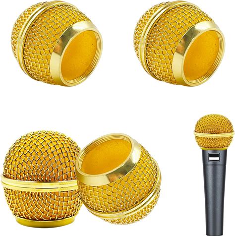 Offsch 4pcs Colored Microphone Accessories Metal Mic Head