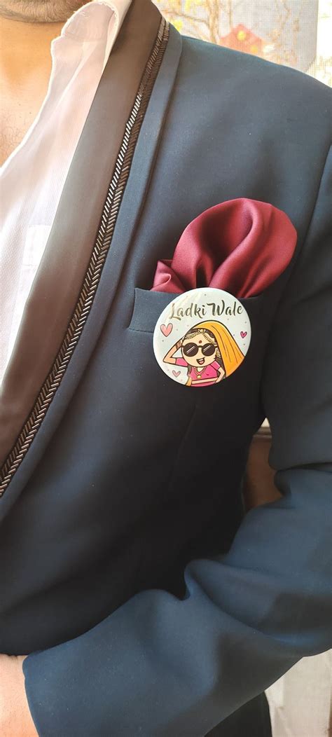 Ladkiwale And Ladkewale Button Pins Ladkewale Badges Indian Wedding